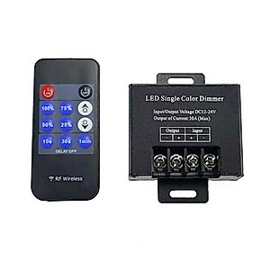 LAZIRO RF Wireless Dimmer 11 Keys Single Color Led Dimmer,DC12-24V 30A Led Remote Controller Dimming for Led Strip Lamp (Color : Style 1, Size : 12-24V)