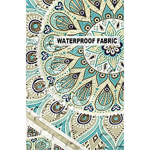 Outdoor Pillows Waterproof Pillow Covers Set of 2, Bohemian Mandala Tile Pattern Polyester Throw Pillow Covers Garden Cushion Case for Patio Funiture Sofa Decoration, 20x20inch, Boho