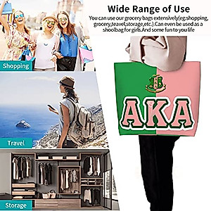 AKA Beach Tote Bags Travel Totes Bag Kitchen Reusable Grocery Bags Shopping Tote for Women Foldable Waterproof Book Tote