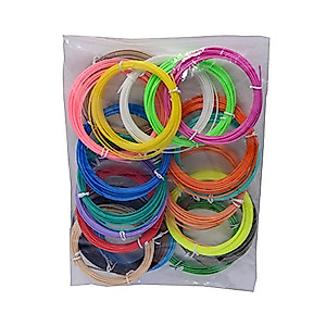 LEE FUNG 3D Pen Filament Refills Set of 20 Colors 1.75mm PCL 3D Printing Filament 16.4 Feet of Each Dimensional Accuracy +/- 0.05 mm for 3D Printer Pen with One Normal Package