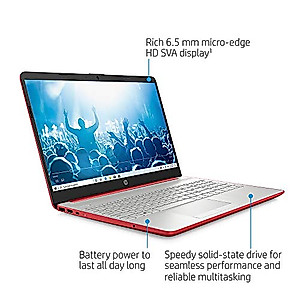 2021 HP Pavilion 15.6" HD Laptop Computer, Intel Dual-core Pentium Processor, 16GB RAM, 512GB SSD, HD Webcam, Intel UHD Graphics 605, Bluetooth, USB-C, Windows 10 S, Red, 32GB SnowBell USB Card