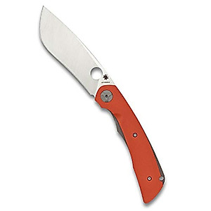 Spyderco Subvert Specialty Folding Utility Knife with 4.14" CPM S30V Premium Stainless Steel Blade and Orange G-10 Titanium Handle - PlainEdge - EDC Knife - C239GPOR