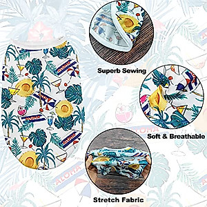 Naroume 2 Pack Dog Shirt - Dog Hawaii Shirts - Flamingo Pet Vest - Dog Summer Shirt Puppy Clothes,Soft & Breathable Mesh Puppy Shirt Beach Seaside Puppy Shirt Sweatshirt for Small Dogs Cats