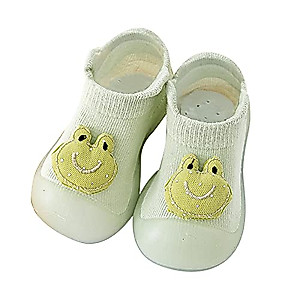 Lykmera Infant Toddler Kids Socks Shoes Children Cute Animal Cartoon Socks Shoes Toddler Floor Shoes for Baby Boy Girl (Green, 6-12Months)
