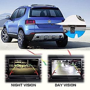 Car Backup Camera,Universal 12LED Backup Camera, 170 Viewing Angle Long License Plate Frame Camera Waterproof Rear Camera with HD Night Vision,Reverse Assist Camera,Fit for Most Cars, SUV, Trucks, RV