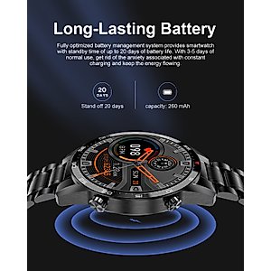 LIGE Smart Watch for Android iOS, Bluetooth Calls Voice Chat with Heart Rate Sleep Monitor Calorie Fitness Tracker, 1.3" Full Touch Screen Activity Tracker IP67 Waterproof Watch for Men (Black)