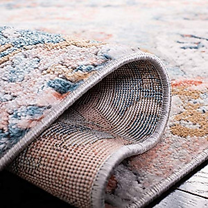 Safavieh Shivan Collection Area Rug - 9' x 12', Blue & Rose, Vintage Design, Non-Shedding & Easy Care, Ideal for High Traffic Areas in Living Room, Bedroom (SHV787M)