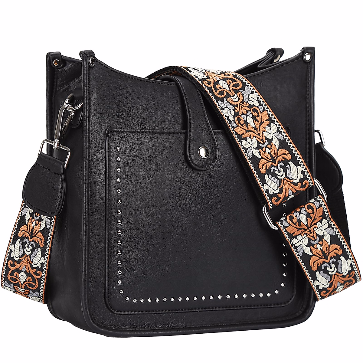 OWEJFKLFJ Women’s Crossbody Purse,Vegan Leather Hobo Bag,Crossbody Bag Handbags for Women,Purses with Adjustable Guitar Strap