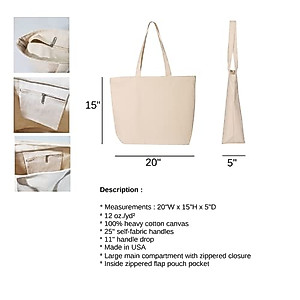 Customized Christmas Unicorn Zippered Canvas Bag, Xmas gift Zippered Tote Bag (Zippered Canvas Bag : 25L 20"W x 15"H x 5"D. 25" self-fabric handle. 11" handle drop)