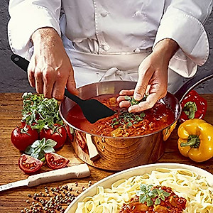 MJIYA Silicone Spatula, 480°F Heat Resistant Non Stick Rubber Kitchen Spatulas for Cooking, Baking, and Mixing, Versatile Tools with Strong Stainless Steel Core (Black, Silicone Spatula, Small)