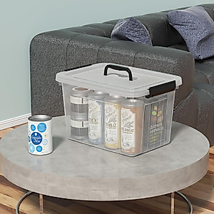 Sadstory 18 Quart Plastic Storage Latch Box with Handle, Clear Latching Bin with Lids, 4 Packs