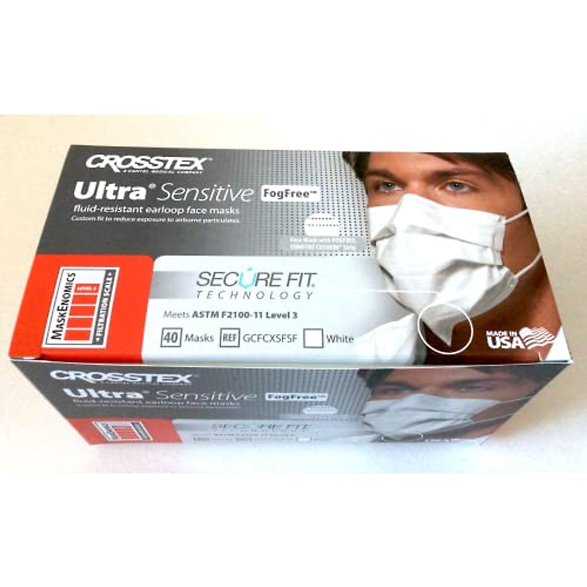 Blue Mask Crosstex International GCFCX Crosstex Fluid Resist Masks Anti-Fog 40/Bx