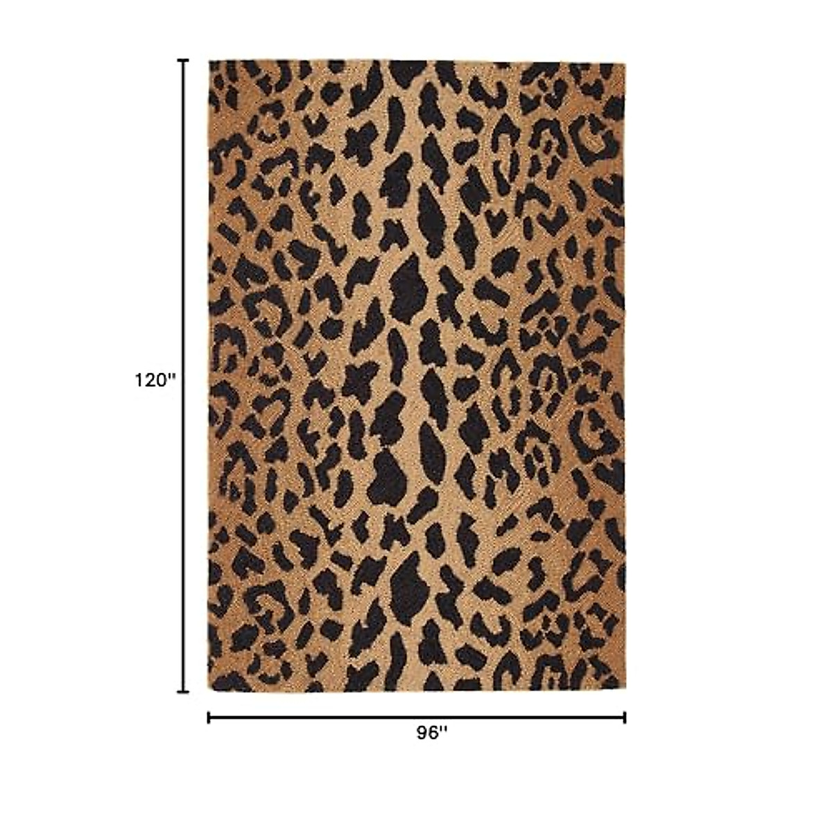 Dash and Albert Leopard Wool Area Rug - 8' x 10' Brown Animal Print Hand Micro Hooked Accent Rug - Durable, High Traffic Areas Living Room, Hallway, Stairs