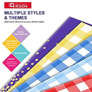 QIKSION 6 Pack Black and White Checkered Tablecloth Black Checkered Flag Tablecloth, Disposable Plastic Gingham Table Cover for Parties, Outdoor Picnic, Race Car Birthday Party(54 × 108 Inch)