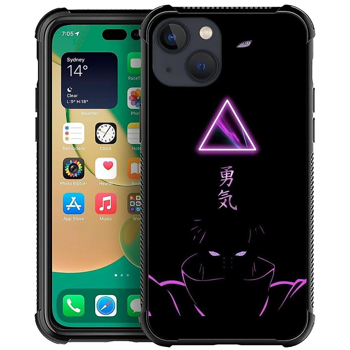 Goodsprout iPhone 13 Pro Max Case - Anime Courage Logo Design, Shockproof, Non-Slip, Wireless Charging Compatible