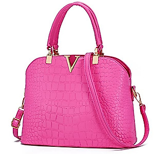 JHVYF Hot Pink Purse Womens Handbag Top Handle Shoulder Bag Tote Satchel Purse Shell Bag 0002