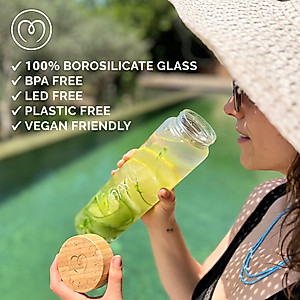 Mayu Swirl Structured Water Pitcher + 3 Size Premium Glass Bottles "Home Hydrate bundle"