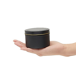 Bright Creations 24 Pack Candle Tins 8 oz with Lids and Labels for Candle Making (Black)