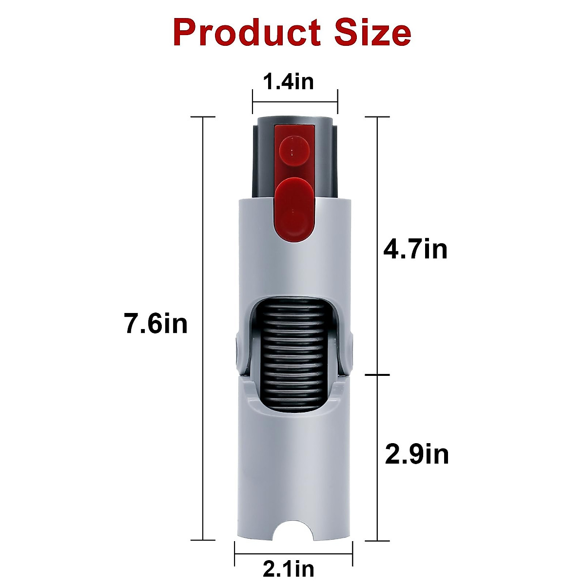 Coodss Bottom Adapter for Dyson V7 V8 V10 V11 V15 Vacuum Accessories Cleaner Quick Release Top Adaptor Low Reach Cleaning Tool, Grey