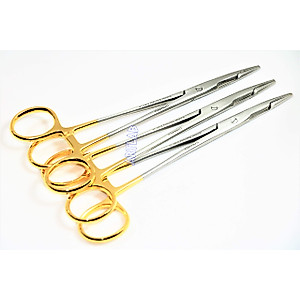 LOT of 5EA Olsen HEGAR Needle Holder Forceps 7" (17.80cm) with Tungsten Carbide Inserts Serrated (CYNAMED)
