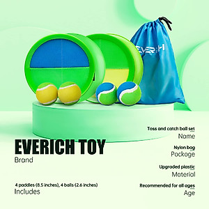 Paokoo Toss and Catch Ball Games for Kids-Paddles Ball Catch Lawn Game-Upgraded Version Outdoor Sports Toys for Kids/Family, Boys and Girls Gifts