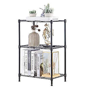 MZG Steel Storage Shelving 3-Tier Grey Utility Shelving Unit Steel Organizer Wire Rack for Home,Kitchen,Office (18-in W x 12-in D x 26-in H)