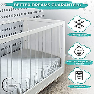 Dreamy Sheets Baby Crib Mattress Sheet - Made up of Silky Fabric Skin & Hair Friendly - Standard Size Satin Crib Mattress Breathable Cover - Premium Quality Nursery Sheets - 28x52x8in - Gray