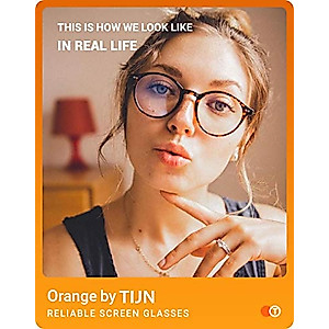 TIJN Blue Light Blocking Glasses Men Women Vintage Thick Round Rim Frame Eyeglasses(Whiskey Tortoise)