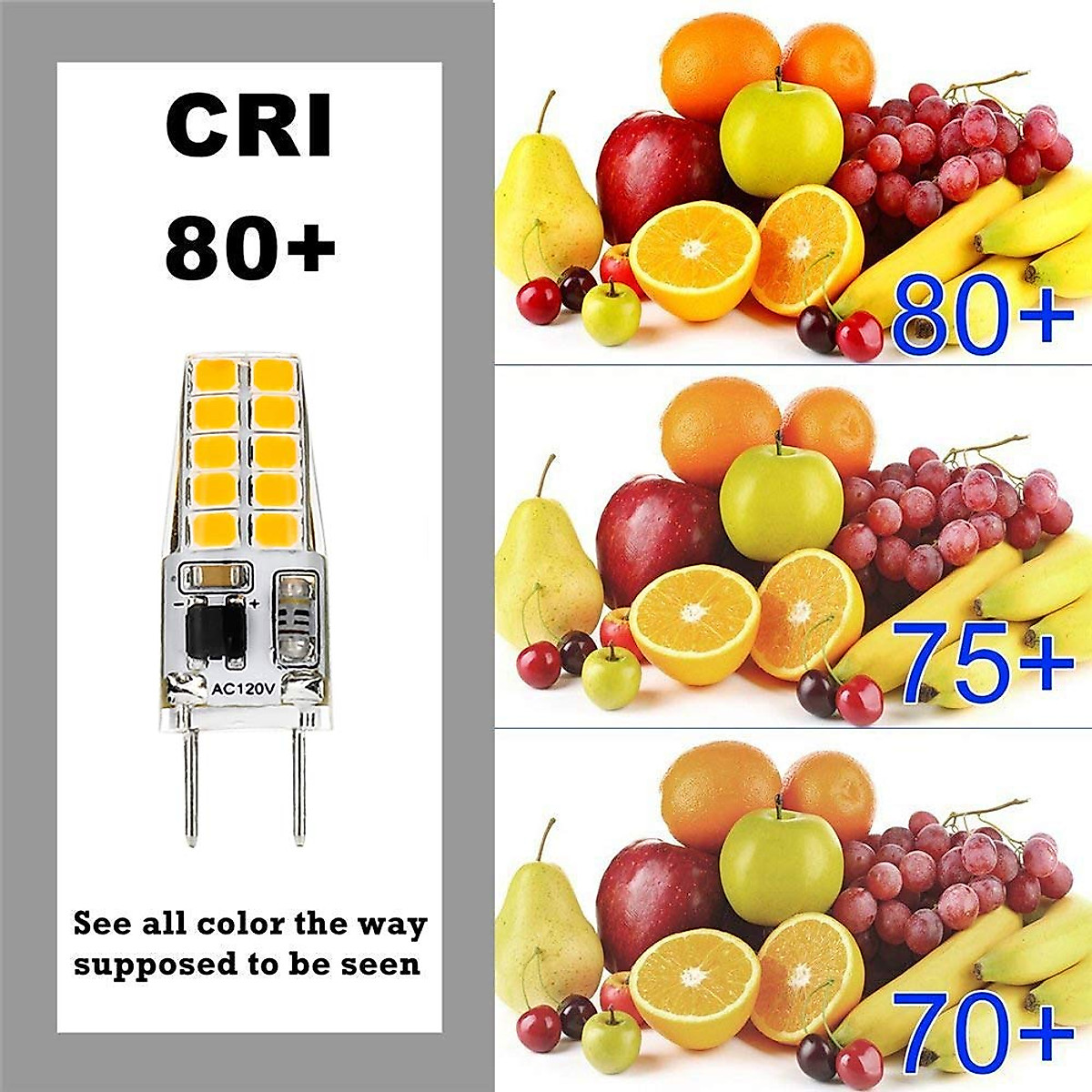 Gaormii G8 LED Bulb Dimmable, 20W Halogen Equivalent, 120V T4 JCD Type Bi-Pin G8 Base, Warm White 3000K (6 Pack)