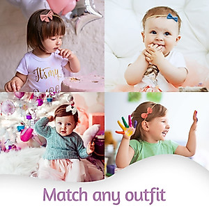 KiddyCare Baby Hair Accessories | Elastic Headbands, Bows, and Lazos Para Bebes | 10 Piece Assortment for Newborns and Girls