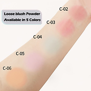 Boobeen Matte Blush Powder Makeup Loose Powder Face Blushes Single Color Blush Rouge Powder Natural Pink Blush for cheeks, Easily Blends, Smoothly with Satin Matte Look