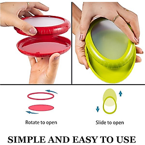 Silicone Fruit Storage Box | Set of 4 Reusable Silicone Fruit & Vegetable Storage Containers | Avocado Saver, Tomato Holder, Onion, Garlic & Lemon Keepers for Fridge - Ideal Kitchen Organizers