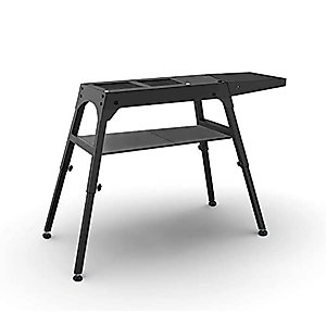 Foldable Blackstone Griddle Stand with Lower Shelf and Side Shelf, Compatible with Blackstone 17 Inch, 22 Inch Tabletop Griddle, Legs with Leveling Feet, Dual Adjustable Height
