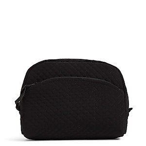 Vera Bradley Women's Microfiber Medium Cosmetic Makeup Organizer Bag, Black, One Size