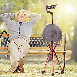 Asixxsix Walking Cane, Widened Folding Aluminum Alloy Durable Walking Chair for Outside