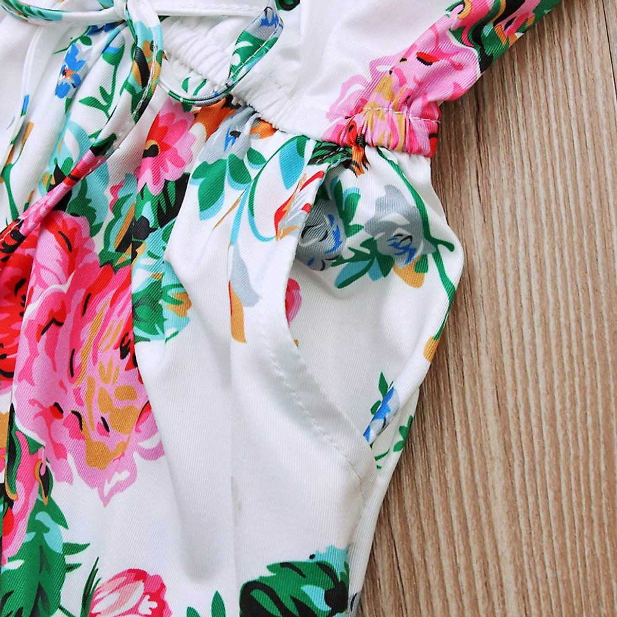 Noubeau Toddler Girls Kids Jumpsuit Girl One Piece Sleeveless Floral Playsuit Strap Romper Summer Outfits Clothes