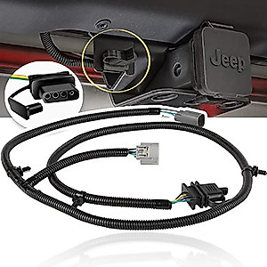 70.5'' Heavy Duty 4-Way Tow Hitch Trailer Wiring Harness for 2007-2018 Jeep Wrangler JK Replace OEM 17275.01, 92015 8001