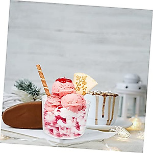 CIYODO 2Pcs dessert cup mini mousse cup trifle dish glass ramekin cups dessert bowls glass pudding containers with lids clear container Household Yogurt Cup Pudding Cup Yogurt Accessory