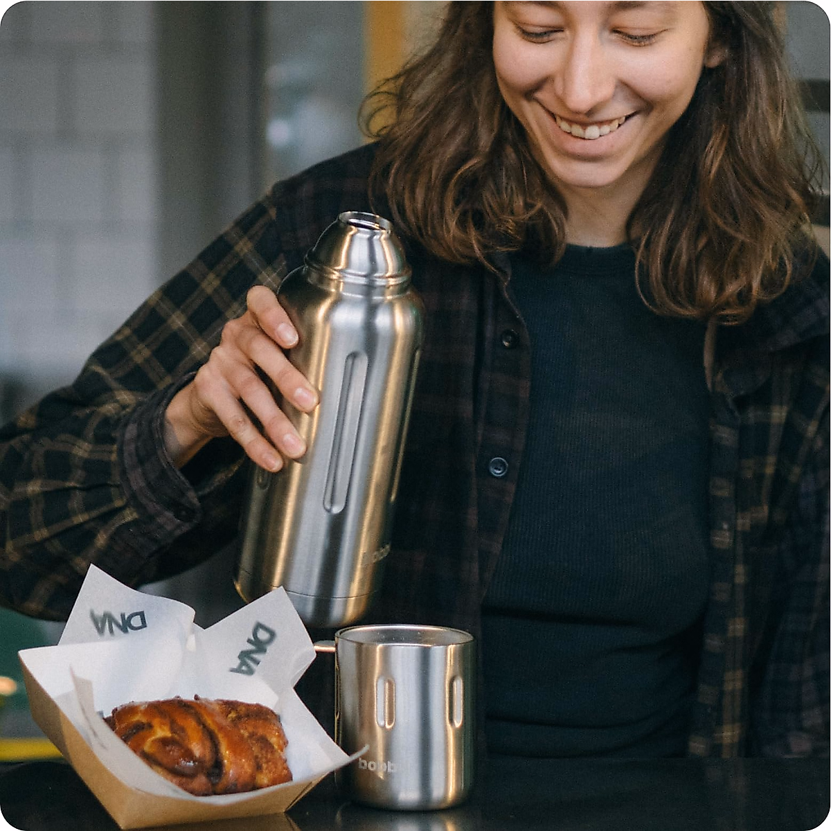 Bobber - 34 oz Vacuum Insulated Stainless Steel Water Bottle with Cup Lid - Dishwasher Safe - Keeps Drinks Hot for 48 Hours and Cold for 72 Hours - Triple Walled Thermo Flask (Matte)