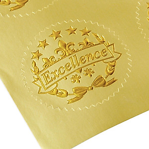 48 Sheets Blue Certificate of Recognition Award Paper with Gold Foil Sticker Seals for Graduation Diploma, Achievements (8.5 x 11 in)