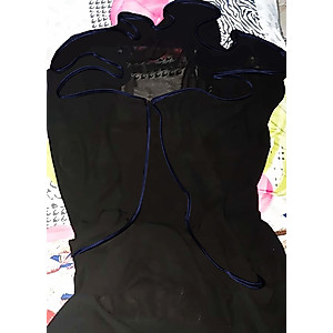 Saudi Chiffon First Class Quality Long Saudi Niqab Burqa Hijab Face Cover Veil Islam Islamic Jilbab (Black x Dark Blue Satin)