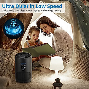 HEPA Air Purifiers for Home Bedroom, Smoke Air Cleaner with Fragrance Sponge, Lock Set, Ultra Quiet HEPA Air Purifier for Dust, Odor, Pet Dander,Smoke
