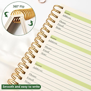 suituts 2 Pack Spiral Bound Address Book with Alphabetical Tabs, 5.8" x 8.2" Telephone Address Book for Contacts, Address and Password Book for Halloween Gift Home Office