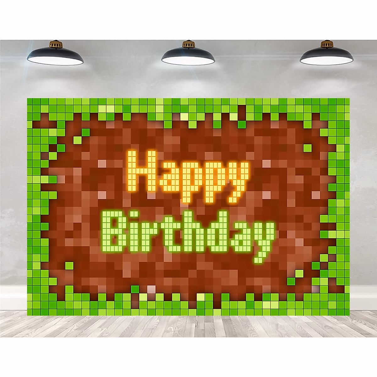 Ticuenicoa 5×3ft Pixel Backdrop for Birthday Party Game Theme Photography Background for Kids Boy Happy Birthday Video Gaming Battle Gamer Party Supplies Cake Table Decor Banner