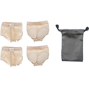 Dance Paws Pad Foot Thongs [2 Pairs] (with a Nylon Bag). Dance Paws, Lyrical Dance Shoes, Yoga Foot wear, Ballet Paws (Light Beige/Light Beige, Small)