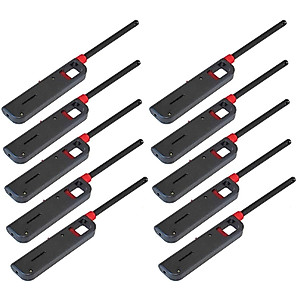 VIP Home Essentials Fuel Included Handi Flame 10pk BBQ Grill Click Lighter Refillable Butane Gas Candle Fireplace Kitchen Stove Wind Resitent Long Stem