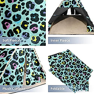 Y-DSIWX Guinea Pig Hideout Cozy Hamster House Cave for Bunny Chinchilla Hedgehog Small Animal Colorful Abstract Animal Stains
