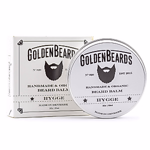 Bio Beard Balm -HYGGE - 60ML - 100% Organic by -Golden Beards- NON SCENTED Beard Oil