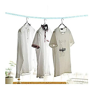 Long Compact Lightweight Camping Hiking Travel Portable Adjustable Rustproof Non-Slip Laundry Hanger Clothesline 16.5' Feet w/ Bonus Plastic Clothes Clips and Mesh Zipper Pouch