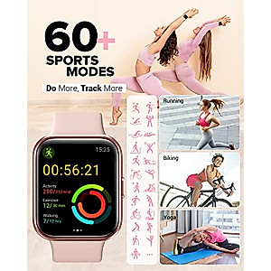 Fitness Tracker, Smart Watch with Alexa [Answer/Make Call] 24/7 Heart Rate，Blood Oxygen Monitor, Sleep Tracker, IP68 Waterproof Activity Trackers and Smart Watches for Android iOS